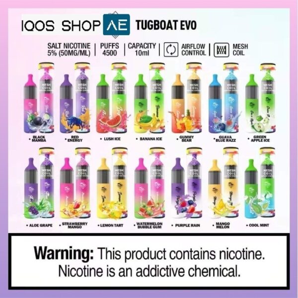 BEST TUGBOAT EVO DISPOSABLE VAPE (4500 Puffs) IN DUBAI UAE