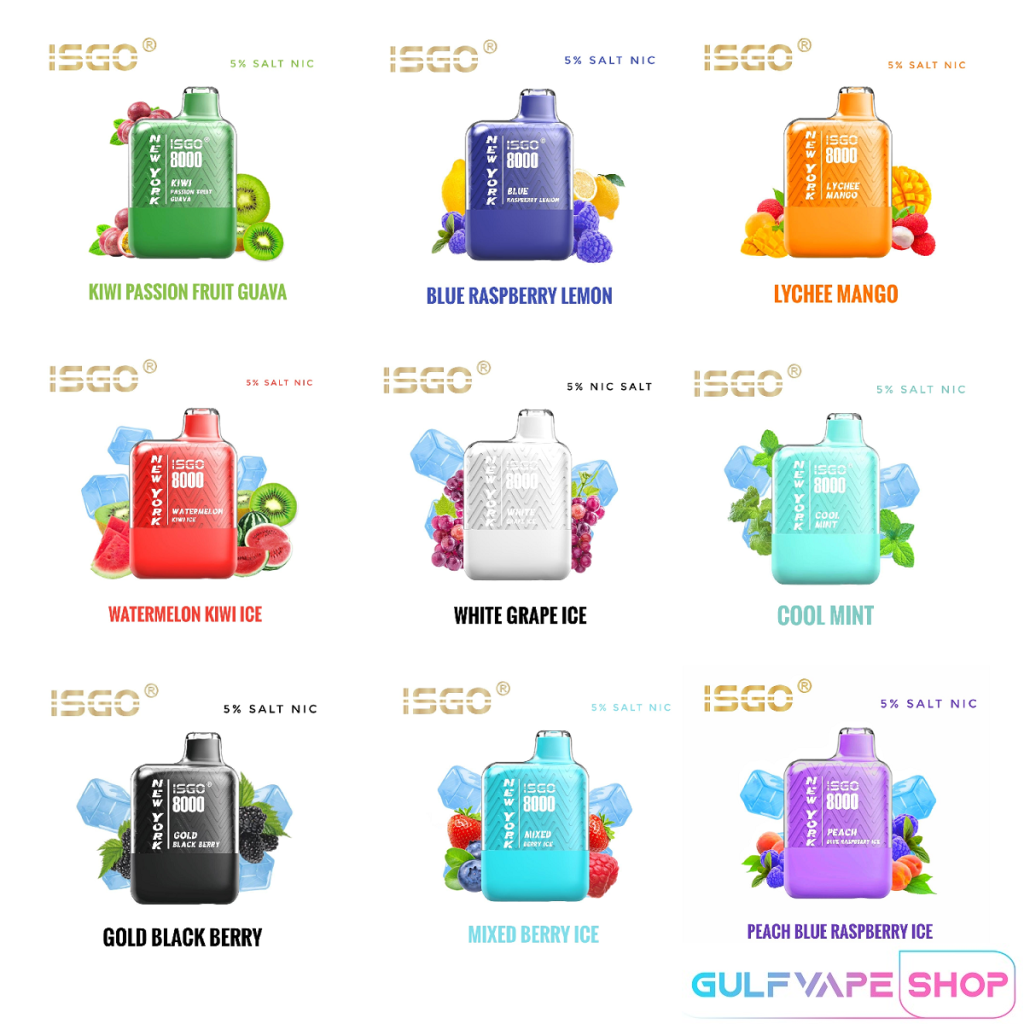 BEST ISGO NEW YORK DISPOSABLE VAPE (8000 Puffs) IN DUBAI