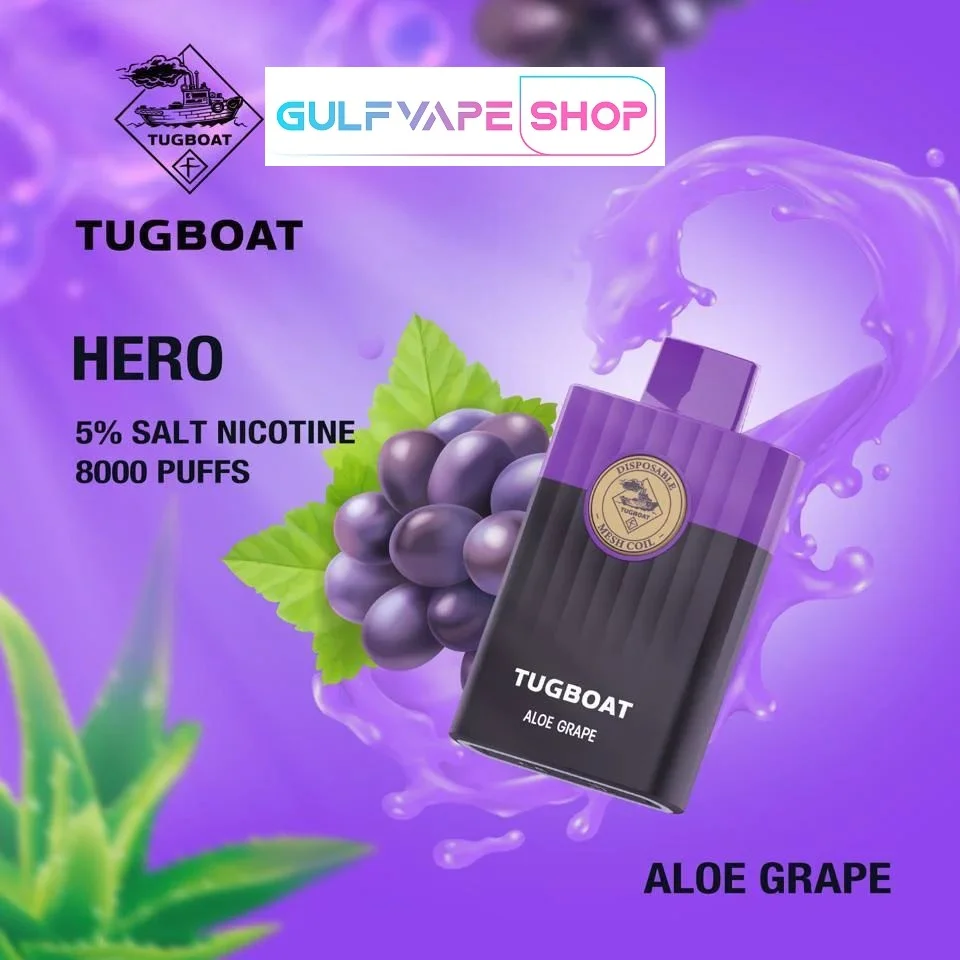 BEST TUGBOAT HERO DISPOSABLE VAPE 8000 PUFFS IN DUBAI
