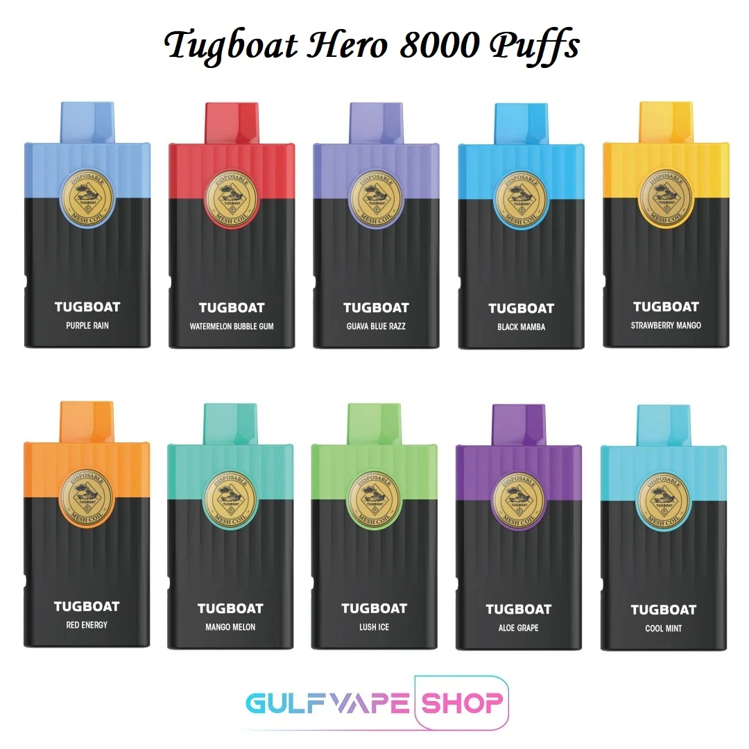 BEST TUGBOAT HERO DISPOSABLE VAPE 8000 PUFFS IN DUBAI