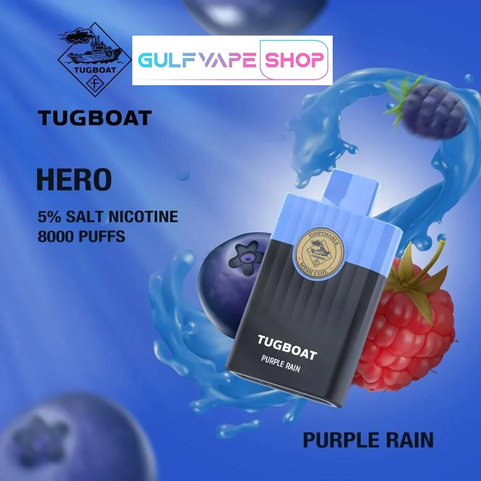 BEST TUGBOAT HERO DISPOSABLE VAPE 8000 PUFFS IN DUBAI