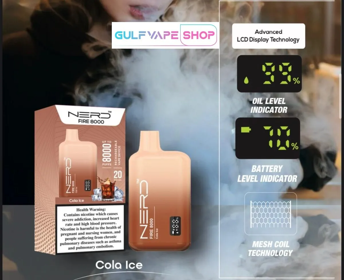 NERD FIRE DISPOSABLE 8000 PUFFS IN DUBAI NEW - Gulfvapeshop